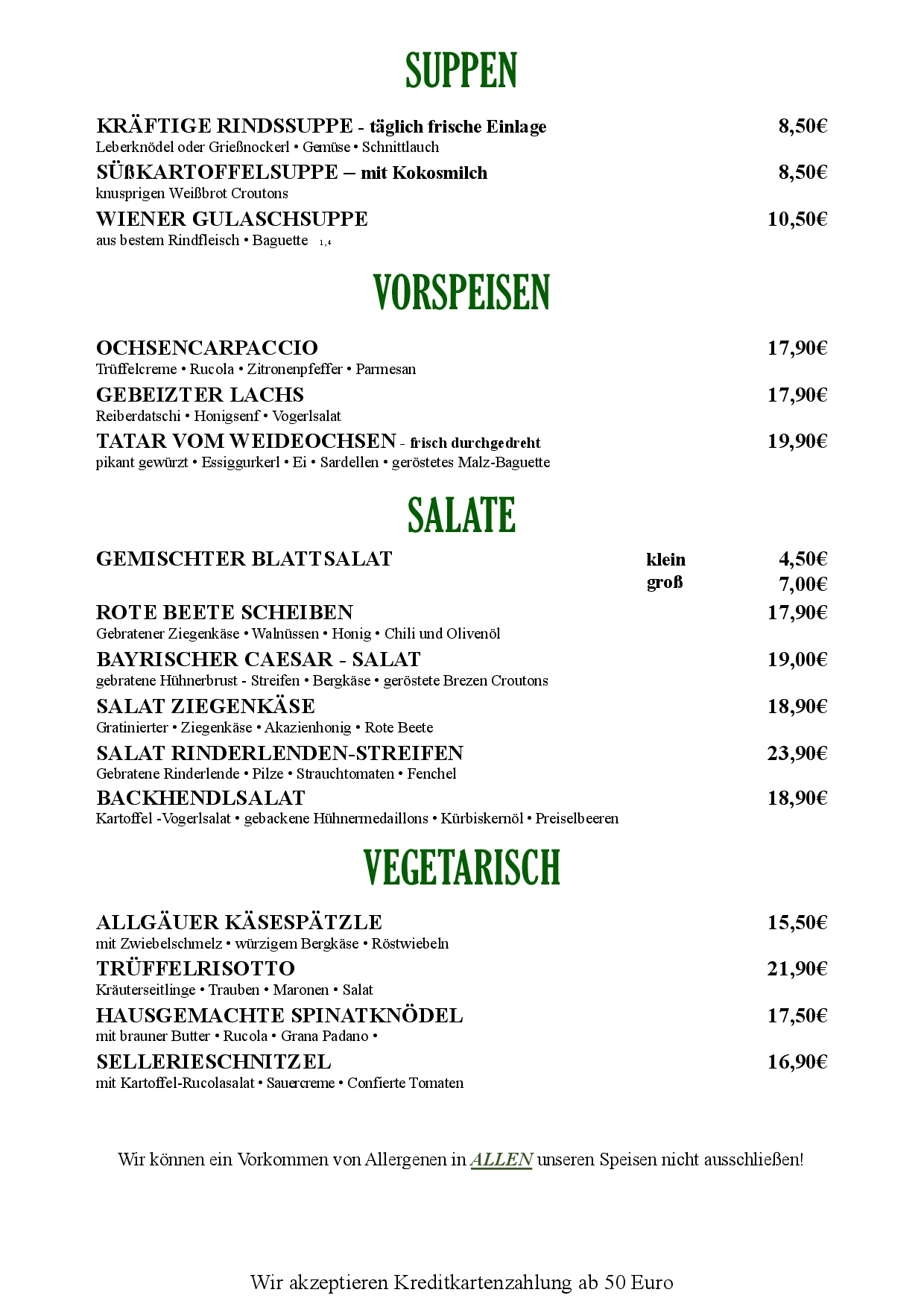 Menue » ISARTALER BRAUHAUS